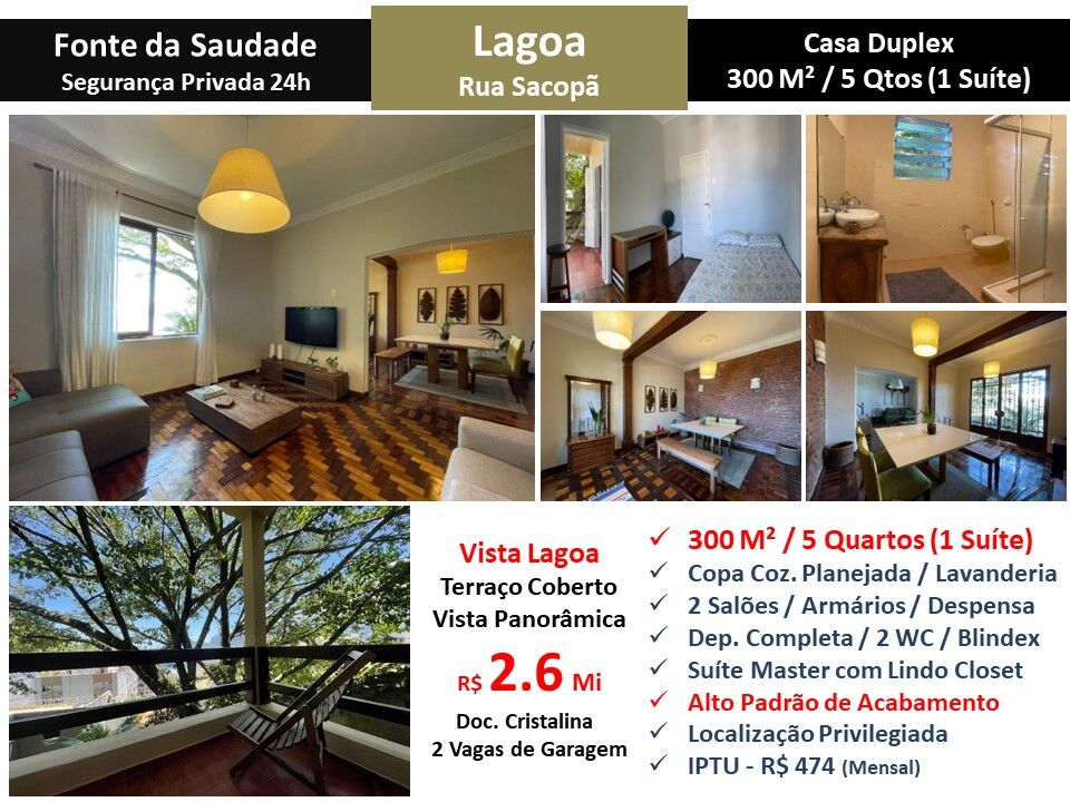 Casa Lagoa Sacopã 300M²